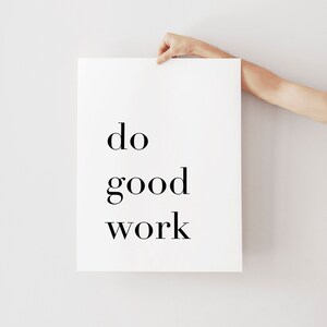 Do Good Work PRINTABLE Wall Art, Minimalist Print Wall Decor, Farmhouse ...