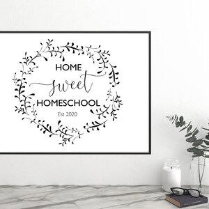 Personalized Home Sweet Homeschool PRINTABLE Wall Art, Farmhouse ...