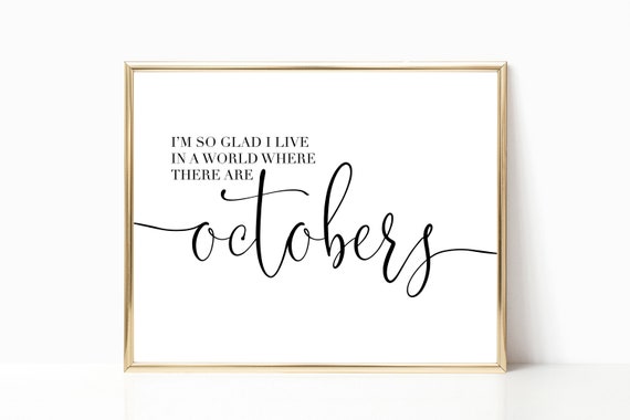 Fall PRINTABLE Wall Art October Print Home Decor Print | Etsy