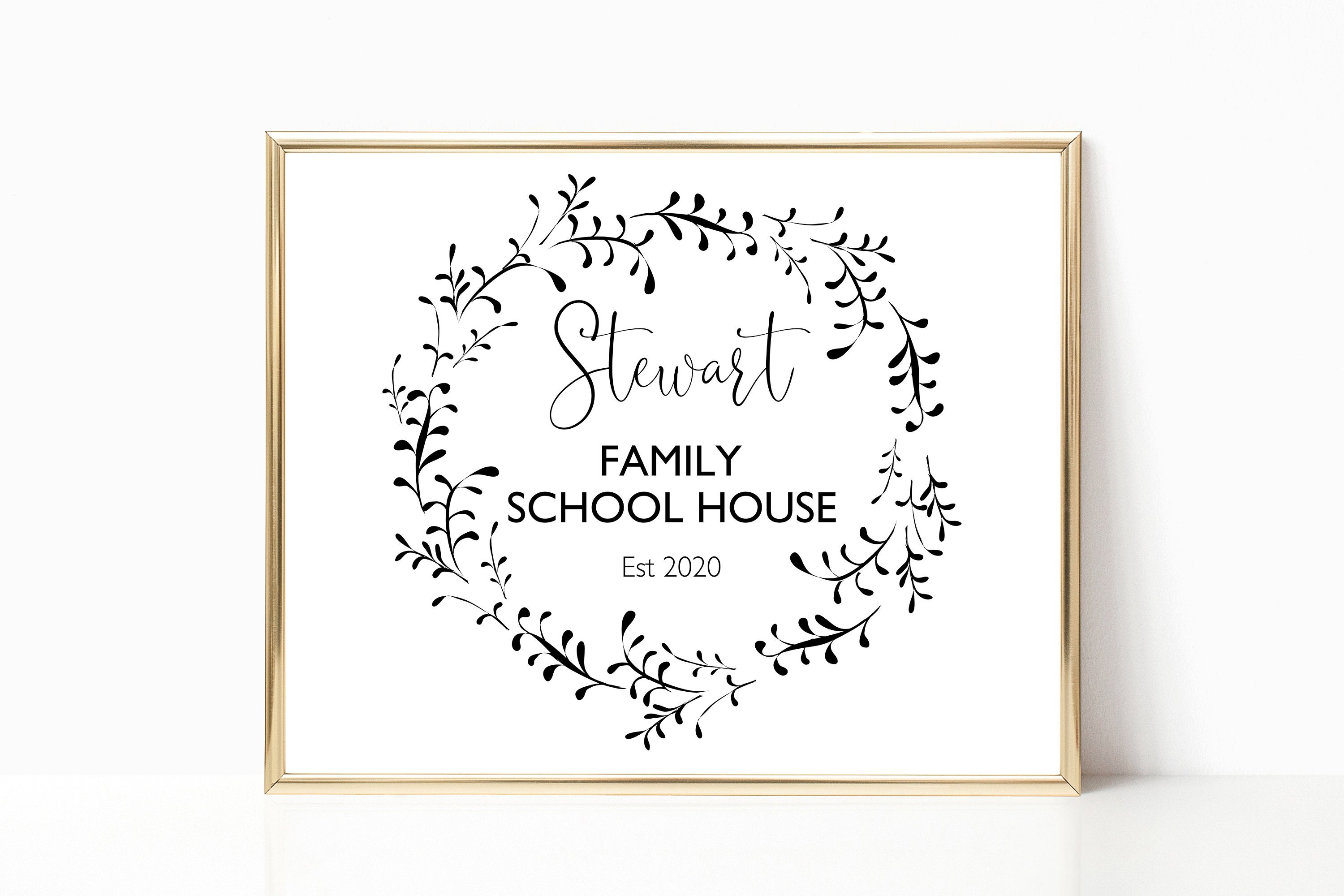 Personalized Family School House PRINTABLE Wall Art | Etsy