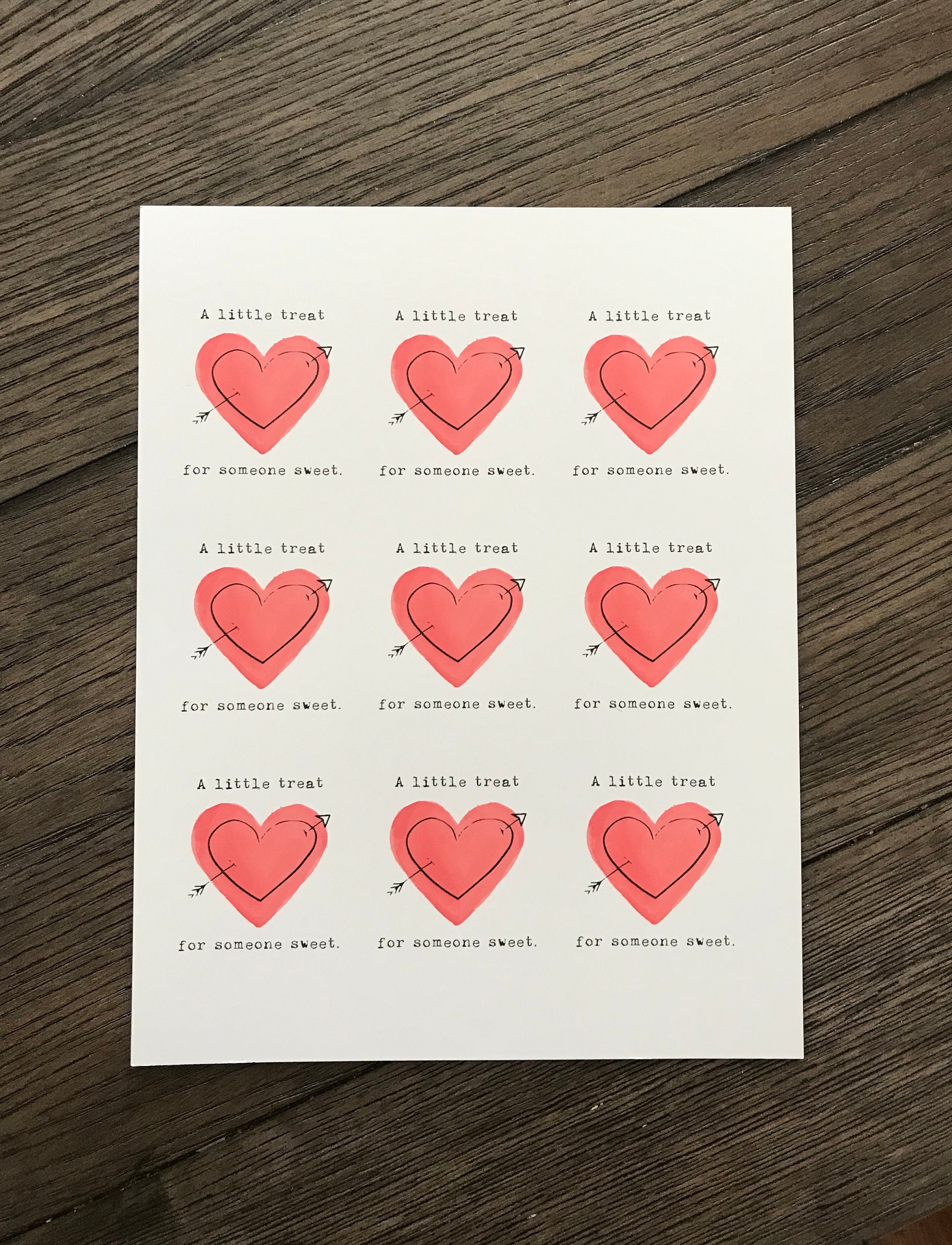 DIY Valentine's Day Treat Tags PRINTABLE A Little Treat | Etsy