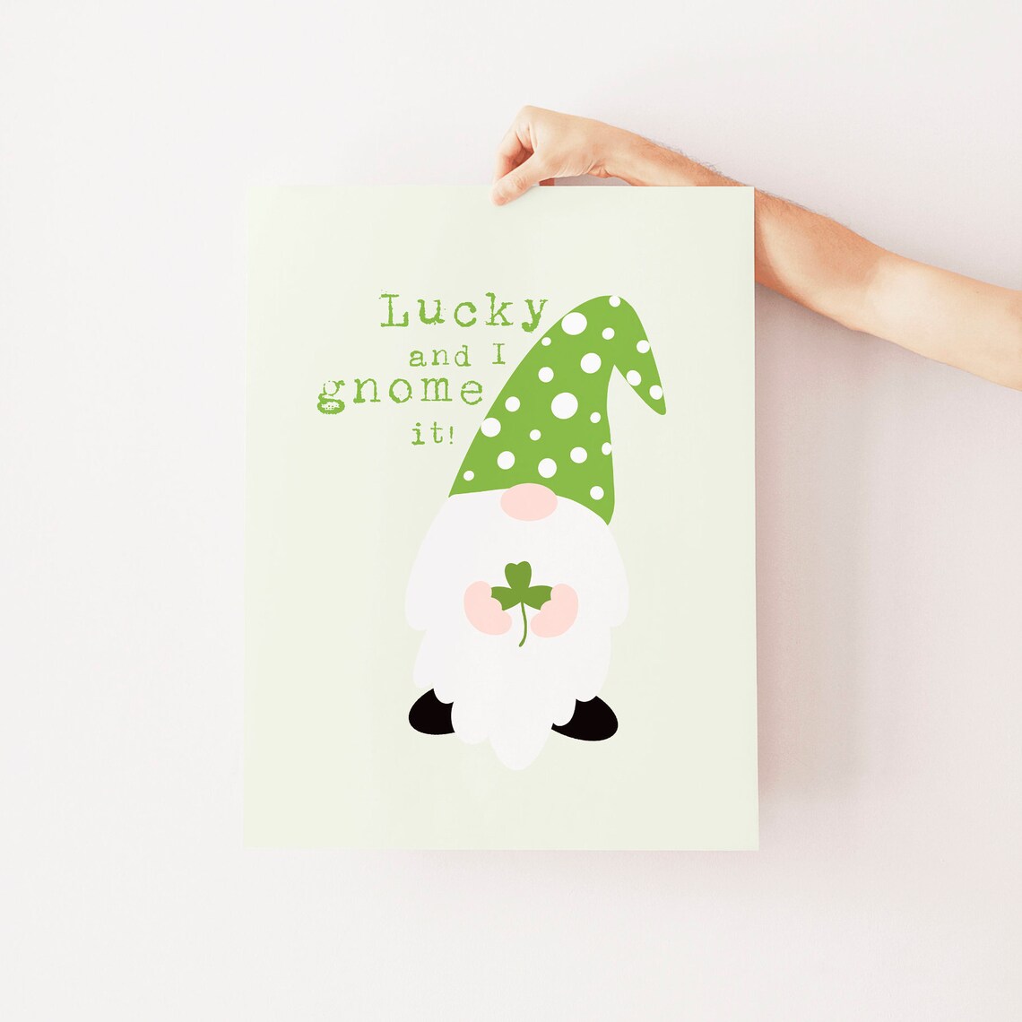 Lucky and I Gnome It PRINTABLE Wall Art St Patrick's Day - Etsy