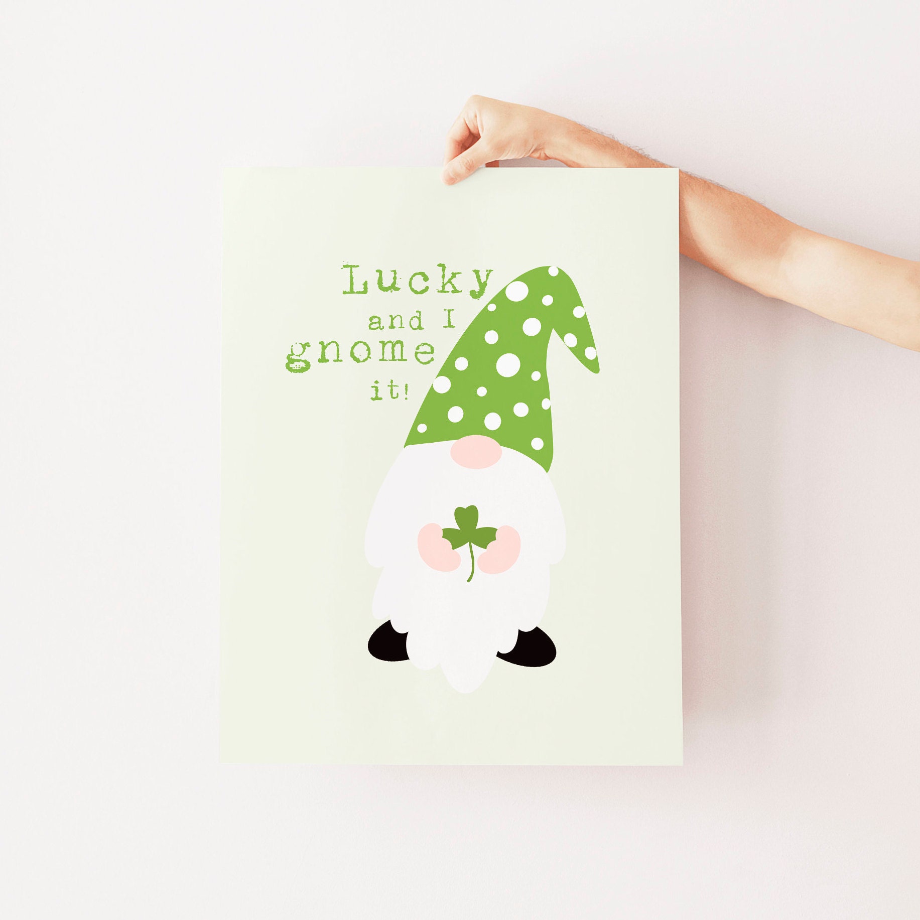 Lucky and I Gnome It PRINTABLE Wall Art St Patrick's Day | Etsy