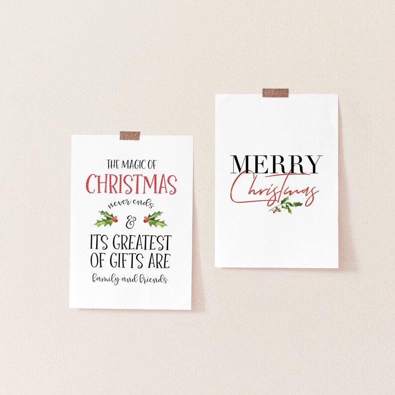 Set of 8 Festive Printable Wall Art Holiday Wall Decor | Etsy
