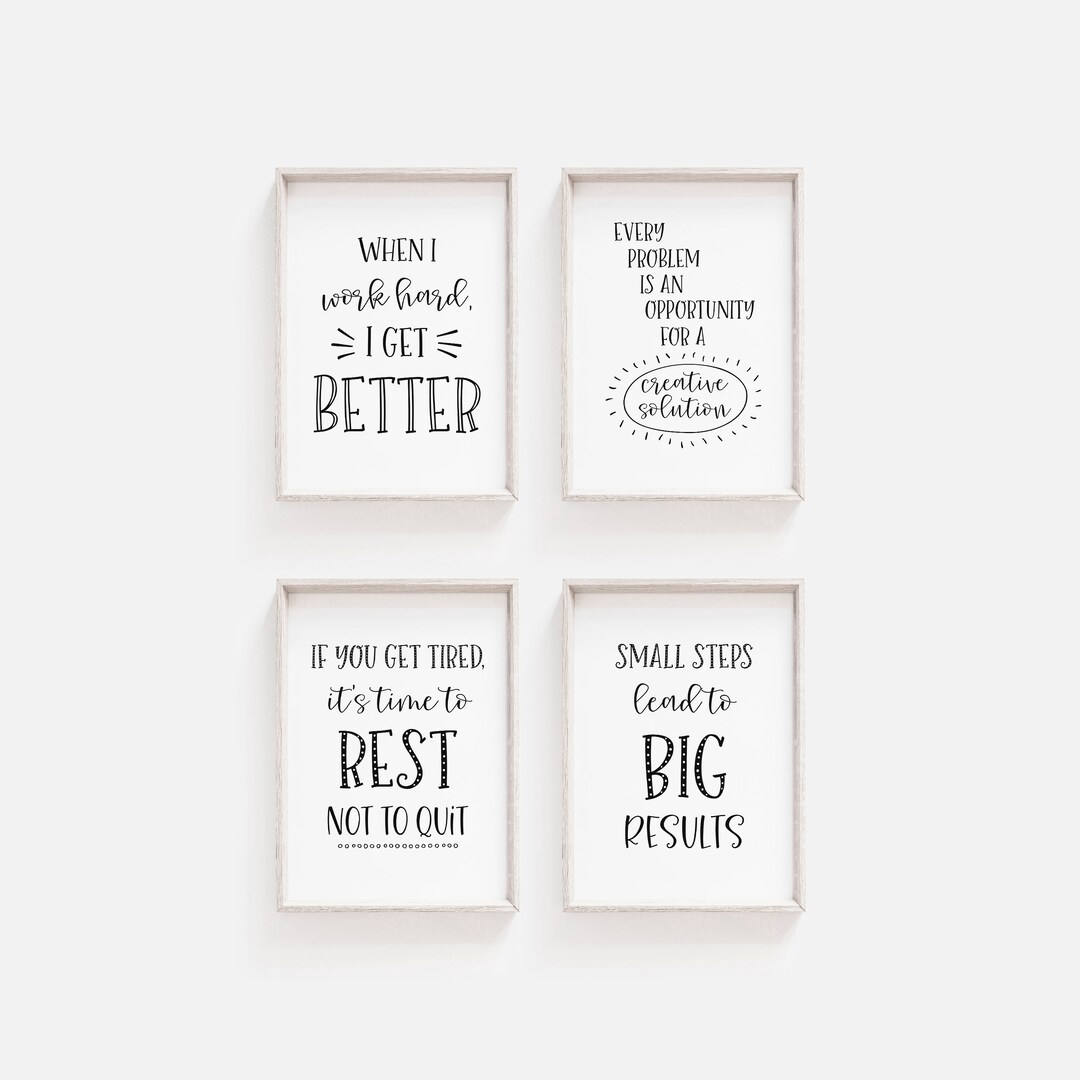 Classroom Positivity Quotes PRINTABLE Wall Decor, Set of 4 Growth ...