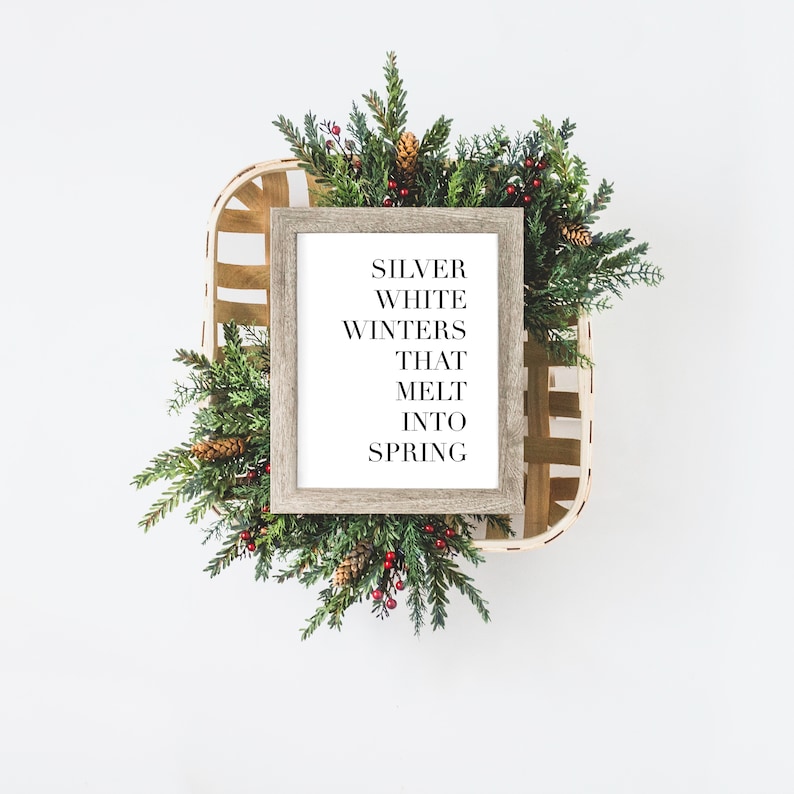 Winter Quote PRINTABLE Wall Art Silver White Winters That - Etsy