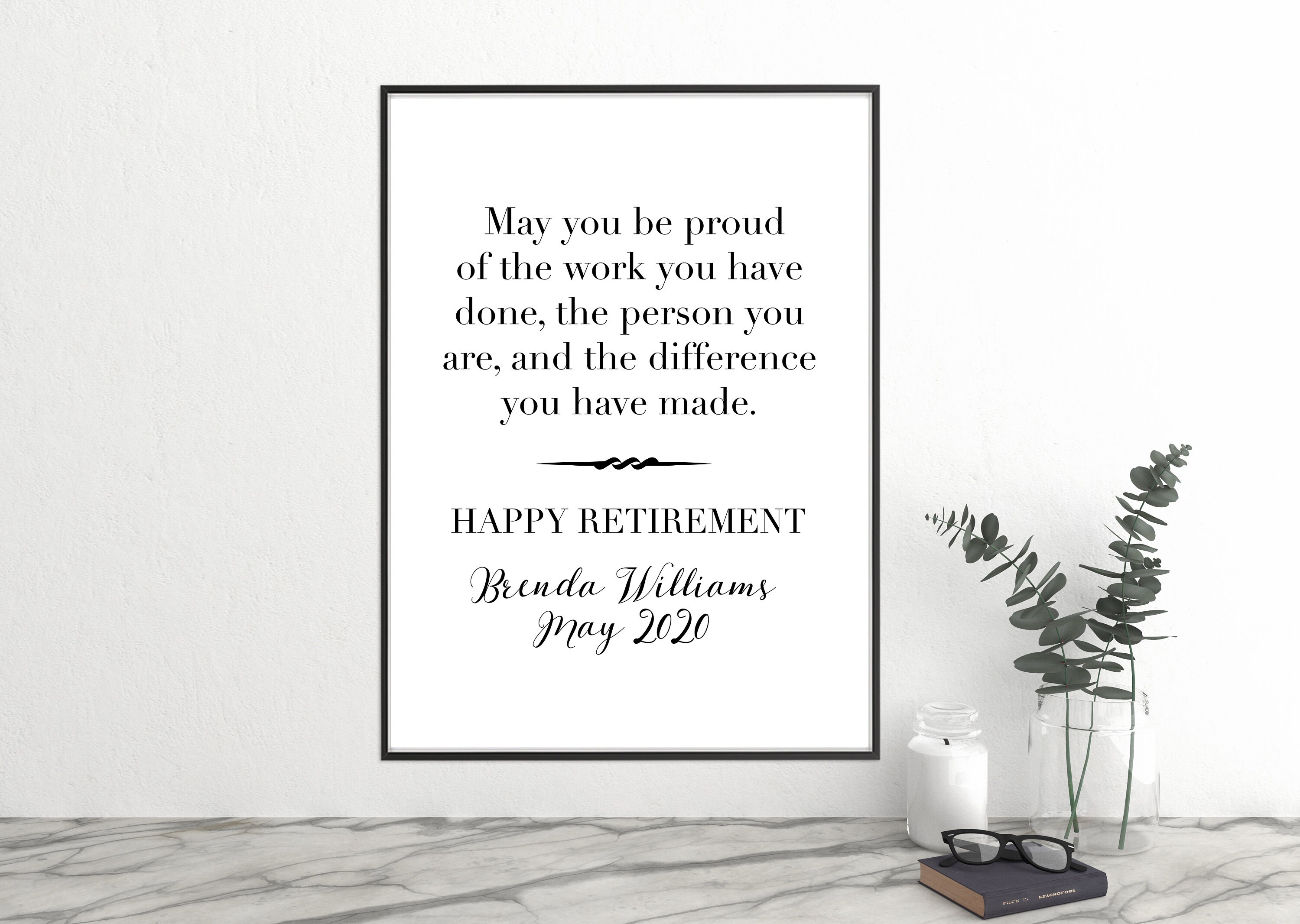 Personalized Retirement Quote Printable Sign Custom - Etsy