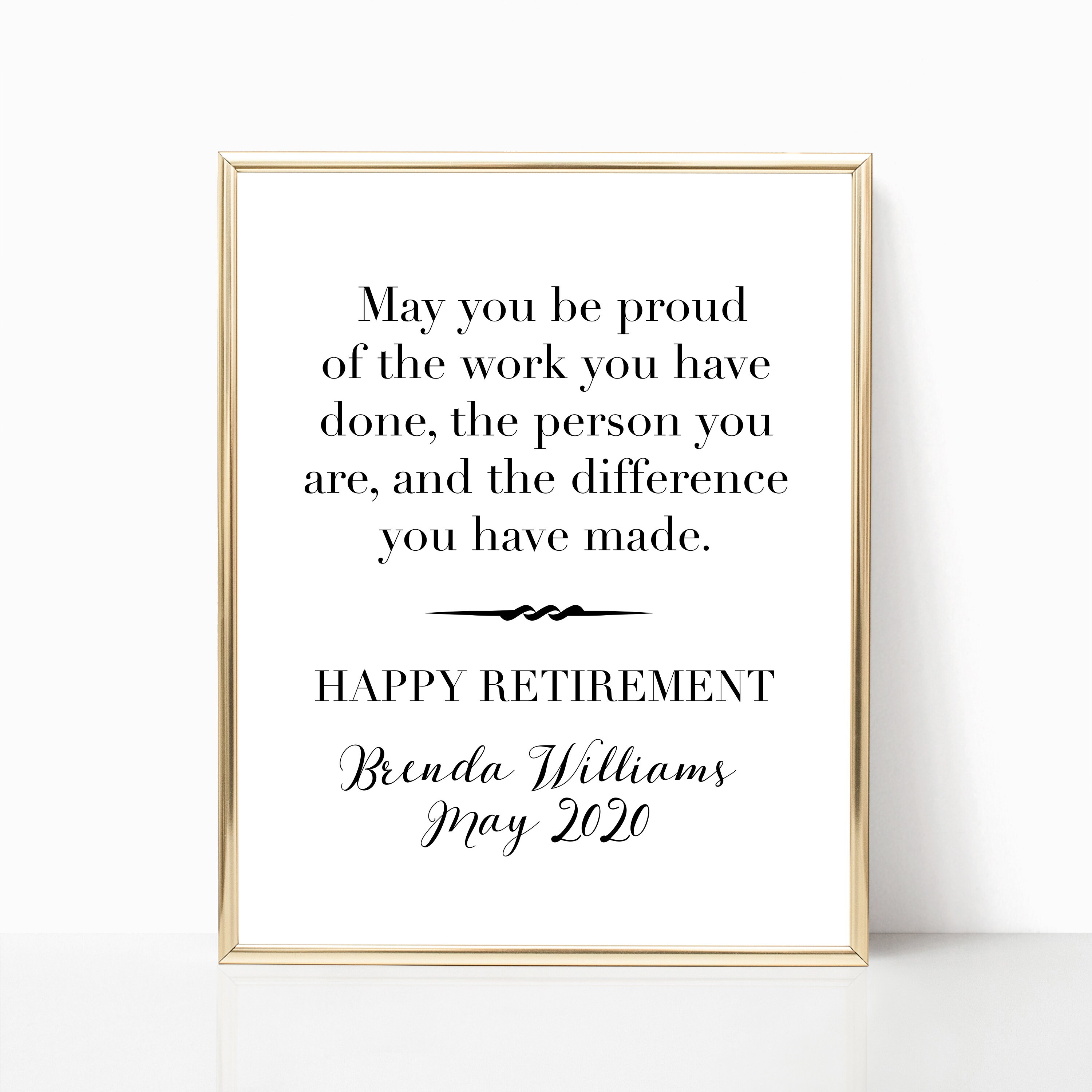 Personalized Retirement Quote Printable Sign Custom - Etsy