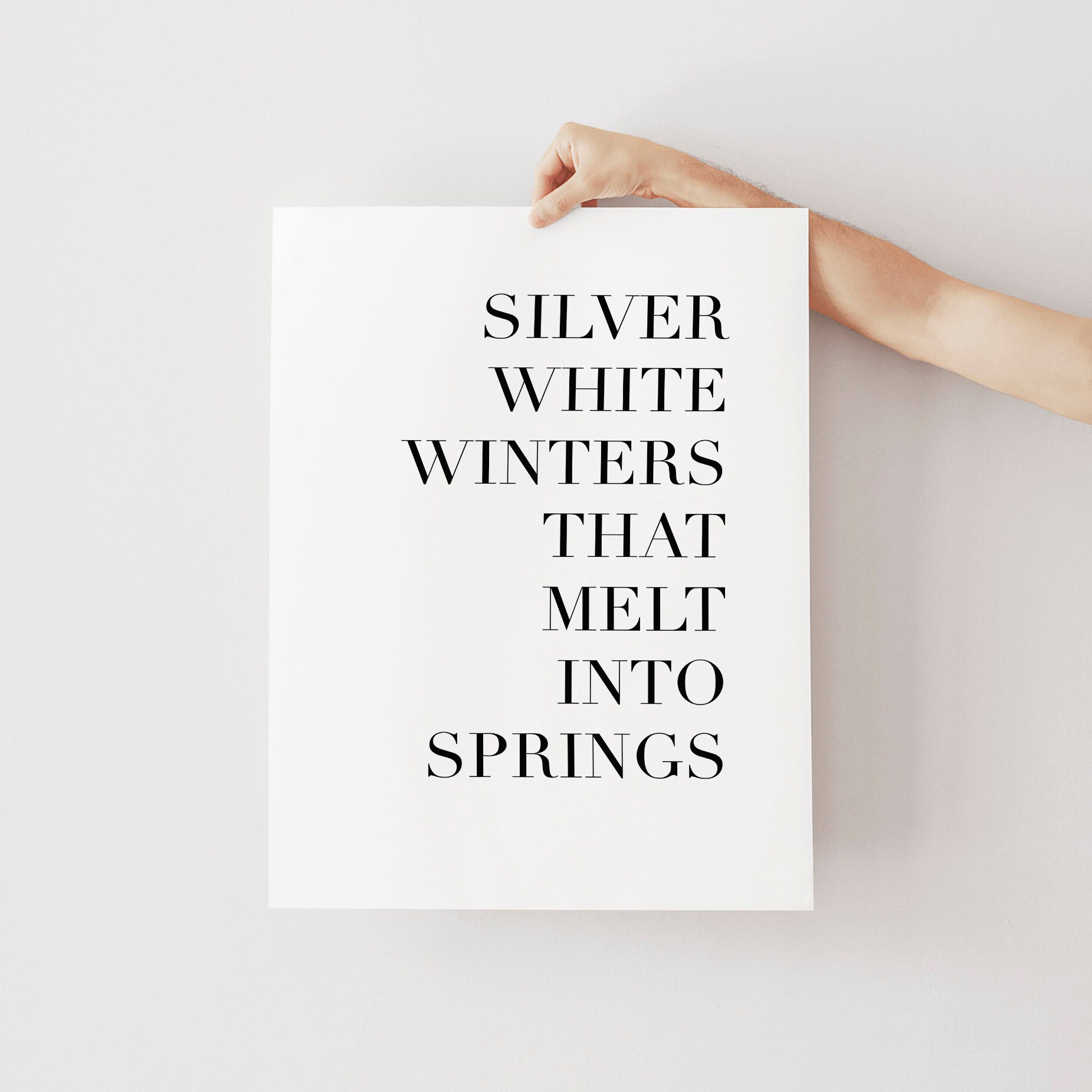 Winter Quote PRINTABLE Wall Art Silver White Winters That | Etsy