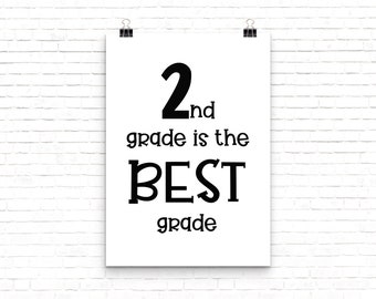 2nd Grade Sign Printable - Etsy