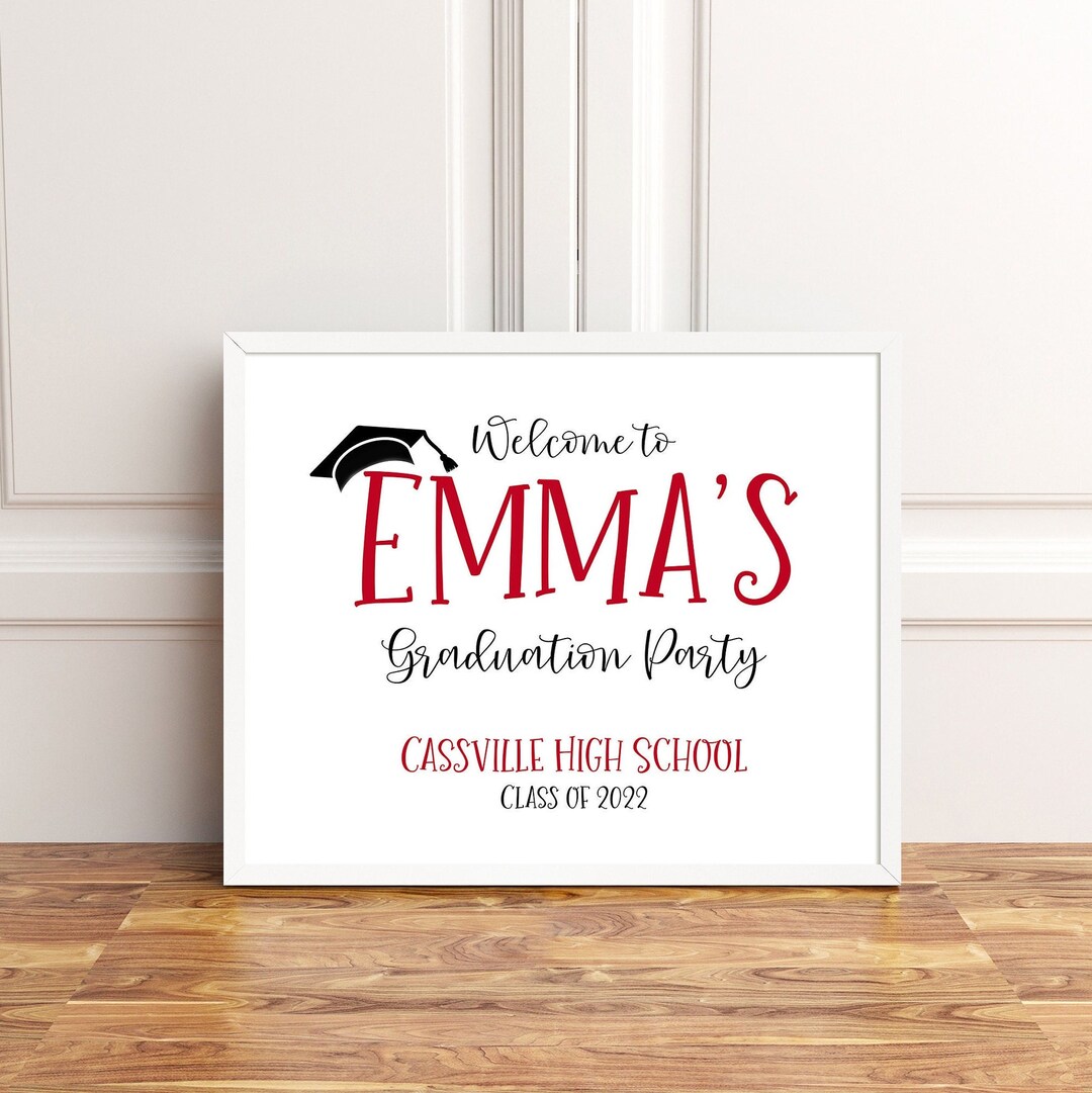 Graduation Welcome Sign, Personalized Graduation Party Sign, Class of ...