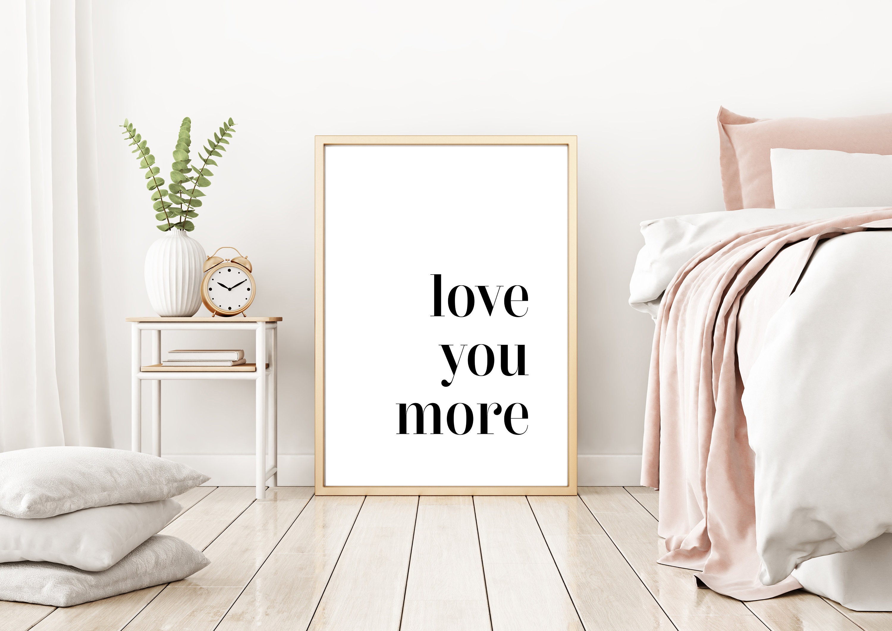 Love You More Wall Art Sign Bedroom Wall Art Gallery Wall | Etsy