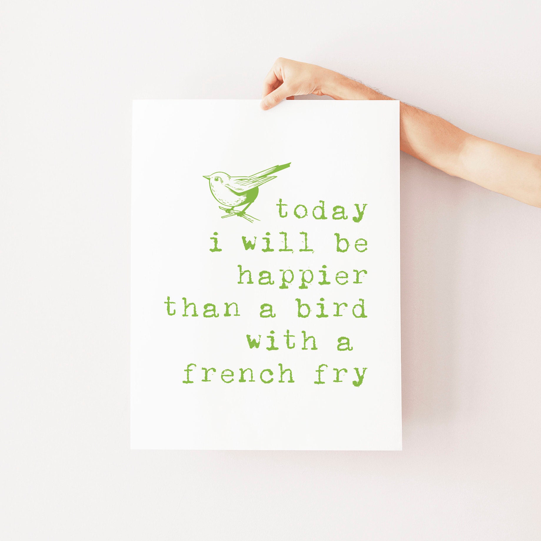Spring PRINTABLE Wall Art Today I Will Be Happier Than A Bird | Etsy
