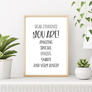 You Are Positive Affirmation Printable Classroom Wall Art, Classroom ...