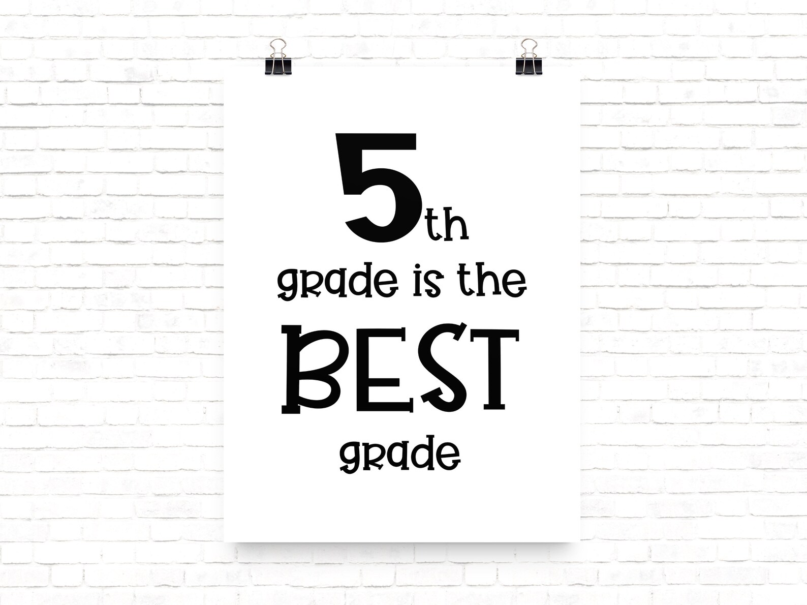5th Grade is the Best Grade PRINTABLE Sign Classroom Decor | Etsy