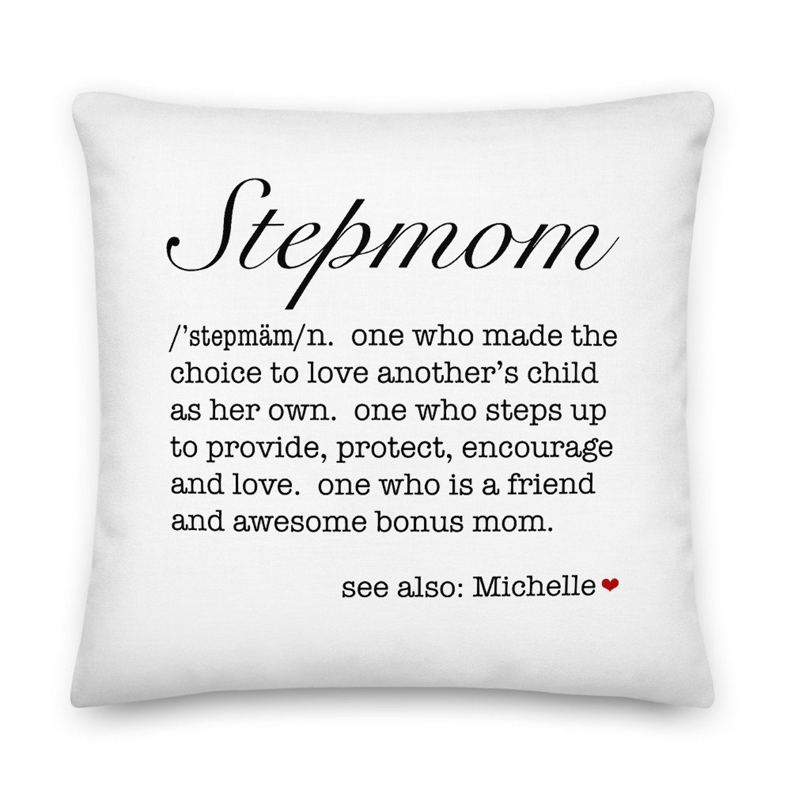 Personalized Stepmom Definition Throw Pillow Mothers Day Etsy