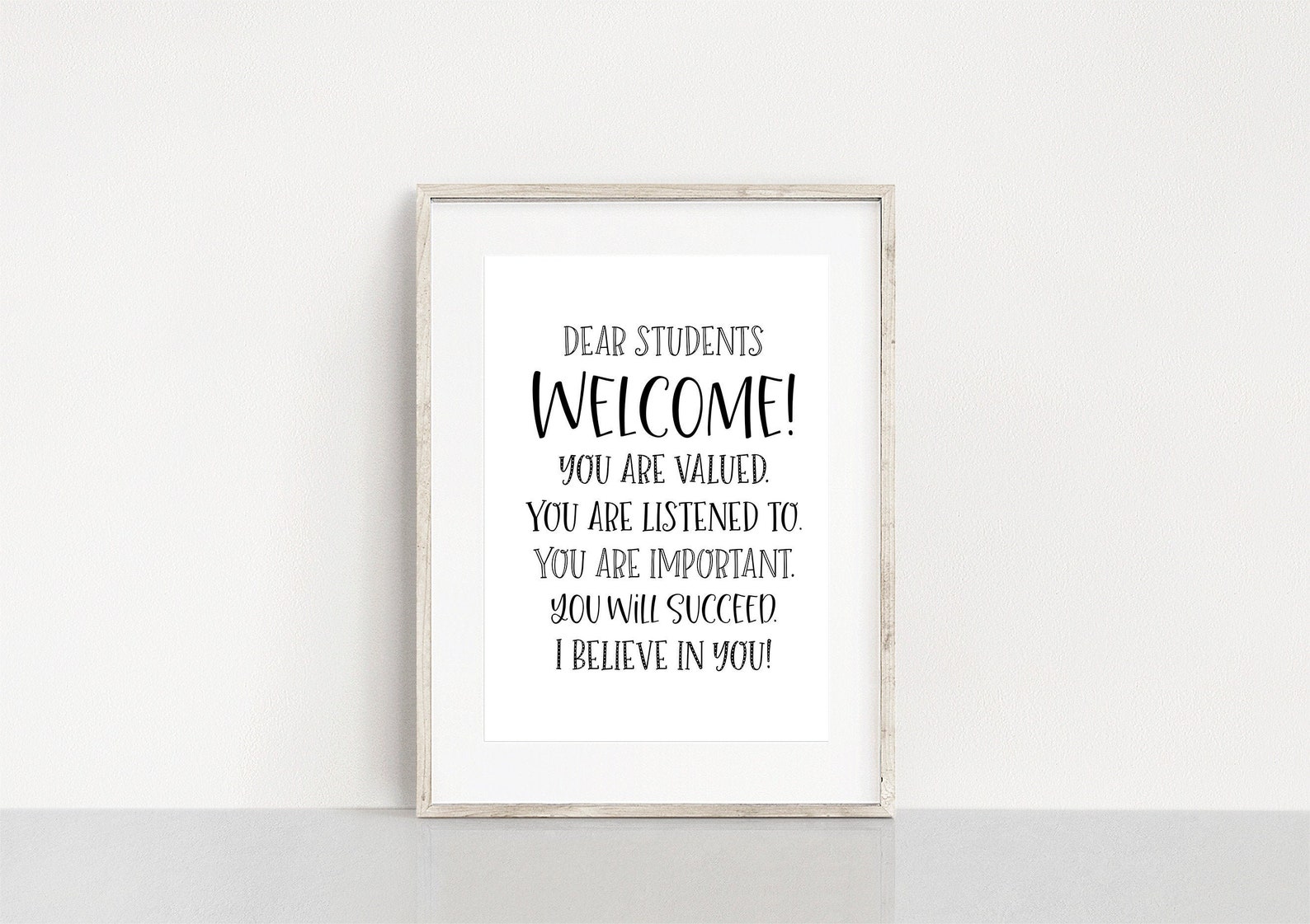 Dear Students Welcome Classroom Positivity Quote PRINTABLE - Etsy