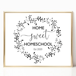 Personalized Home Sweet Homeschool PRINTABLE Wall Art, Farmhouse ...