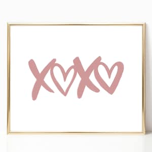 Valentine PRINTABLE Wall Art XOXO Print Sign Valentine's - Etsy