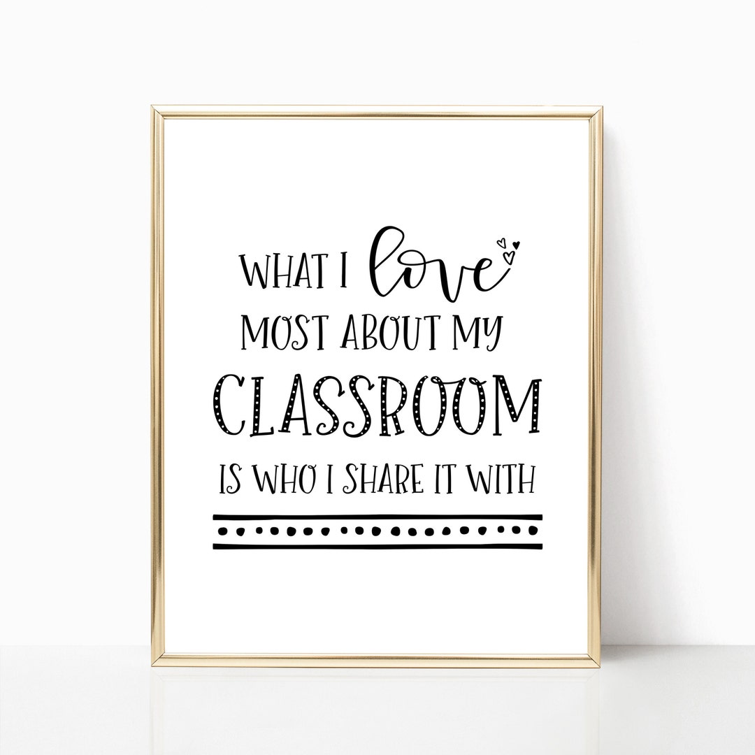 What I Love About My Classroom is Who I Share It With PRINTABLE Sign ...