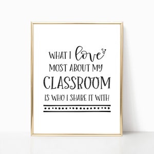 What I Love About My Classroom is Who I Share It With PRINTABLE Sign ...