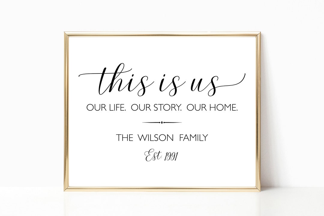 Personalized This is Us PRINTABLE Wall Art, Family Name Sign, Custom ...