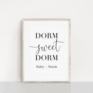 Personalized Dorm Room Sign, Printable Door Sign, Dorm Room Decor, Back ...