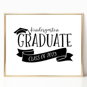 Kindergarten Graduate Sign, Kindergarten Class of 2023 Printable Wall ...