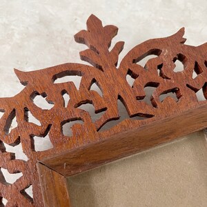 Handmade Wood Filigree Photo Frame, Vintage Free Standing Cut Out Photo ...