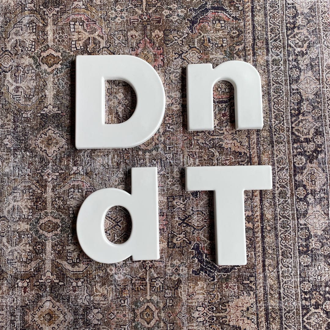 Vintage White Plastic Letters, Gallery Wall Accent, Marquee Sign ...