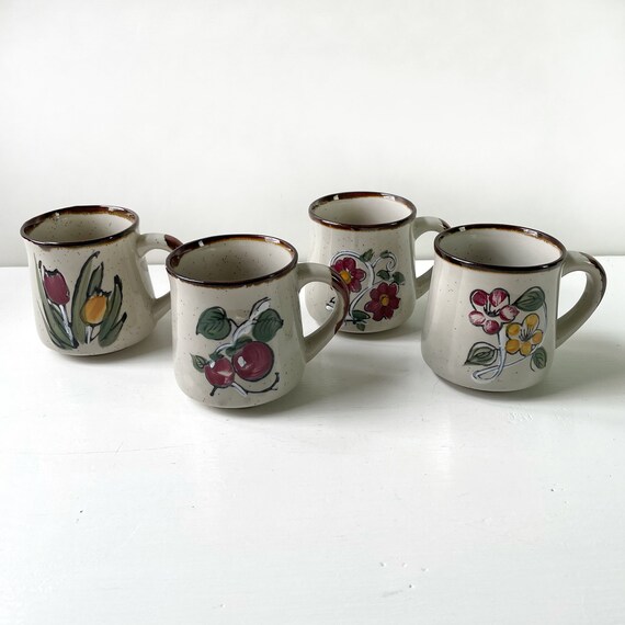 Drink & Barware Vintage Hall Mugs Mismatched Earth Tone Coffee Mugs ...