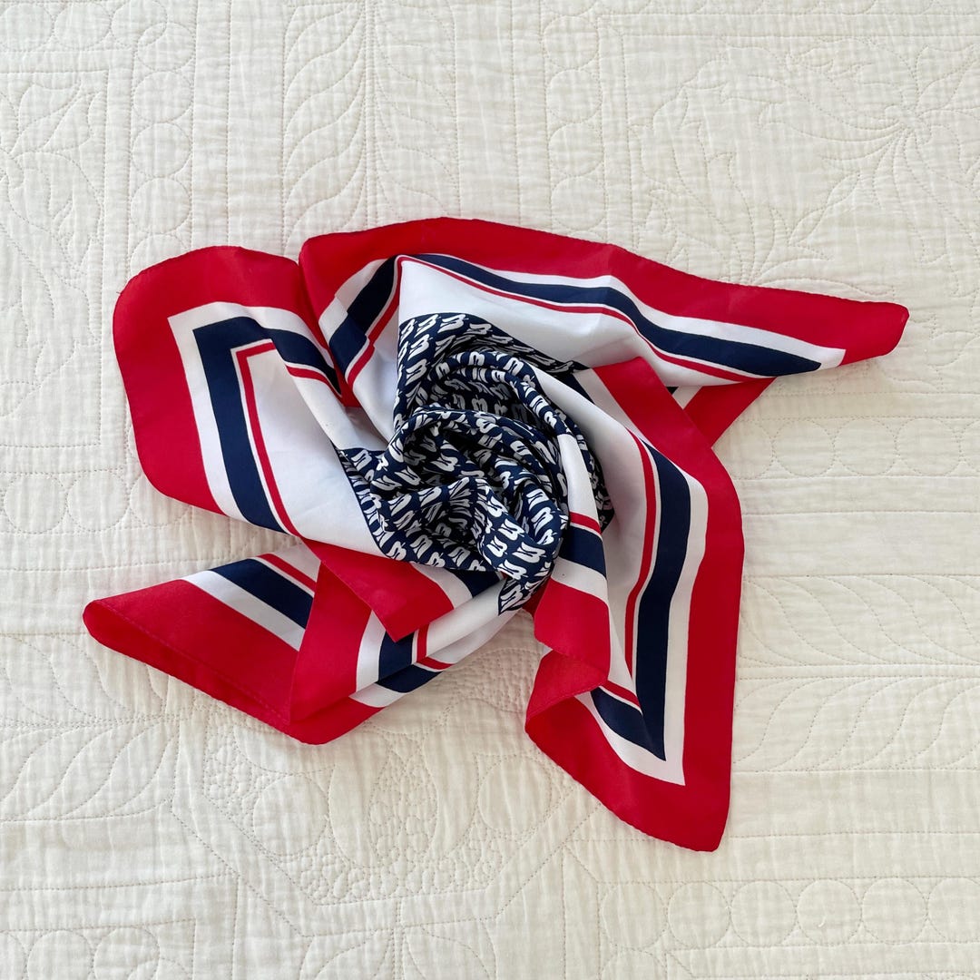 Vintage Royal Viking Line Scarf: 1970s Cruise Souvenir, Red White Blue ...