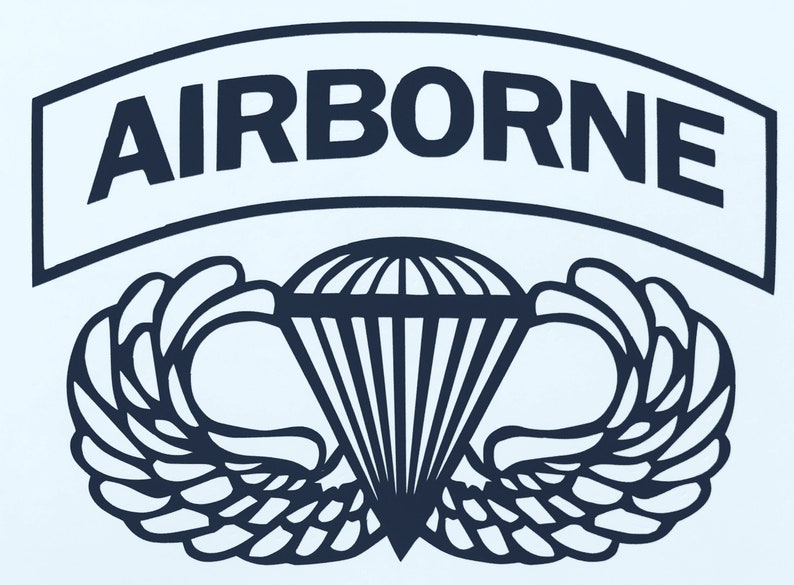 Airborne Vinyl Decal with wings symbol | Etsy
