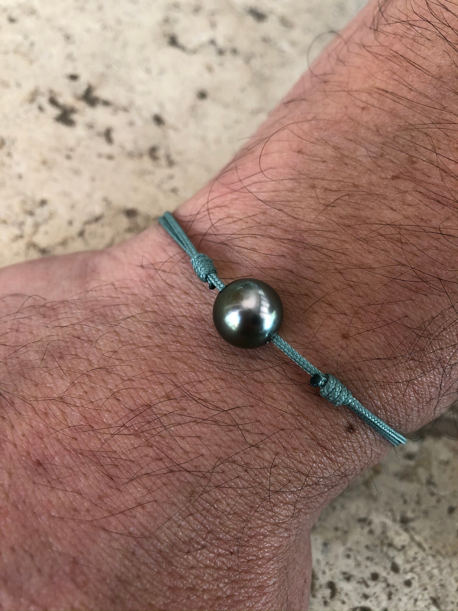 Bracelet homme Perle de Tahiti - Etsy France
