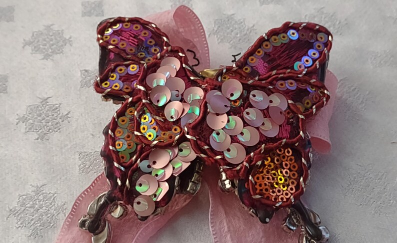 Rhinestone Jeweled Butterfly, Embroidered Sequin Lace, Handcrafted - Etsy