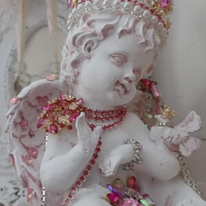 Jeweled Cherub, Pink Cherub, Cherub Statue, Crown - Etsy