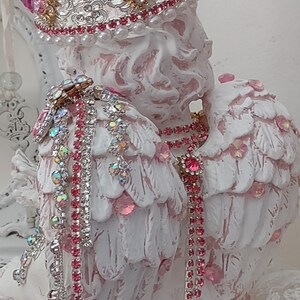 Jeweled Cherub, Pink Cherub, Cherub Statue, Crown - Etsy