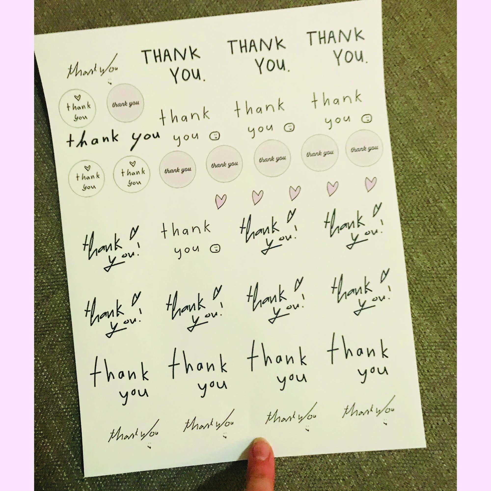 Thank You Stickers Png Instant Digital Download Printable Cute - Etsy
