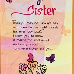Hey Sister Greeting Card Stationery Gift Water Color - Etsy Canada