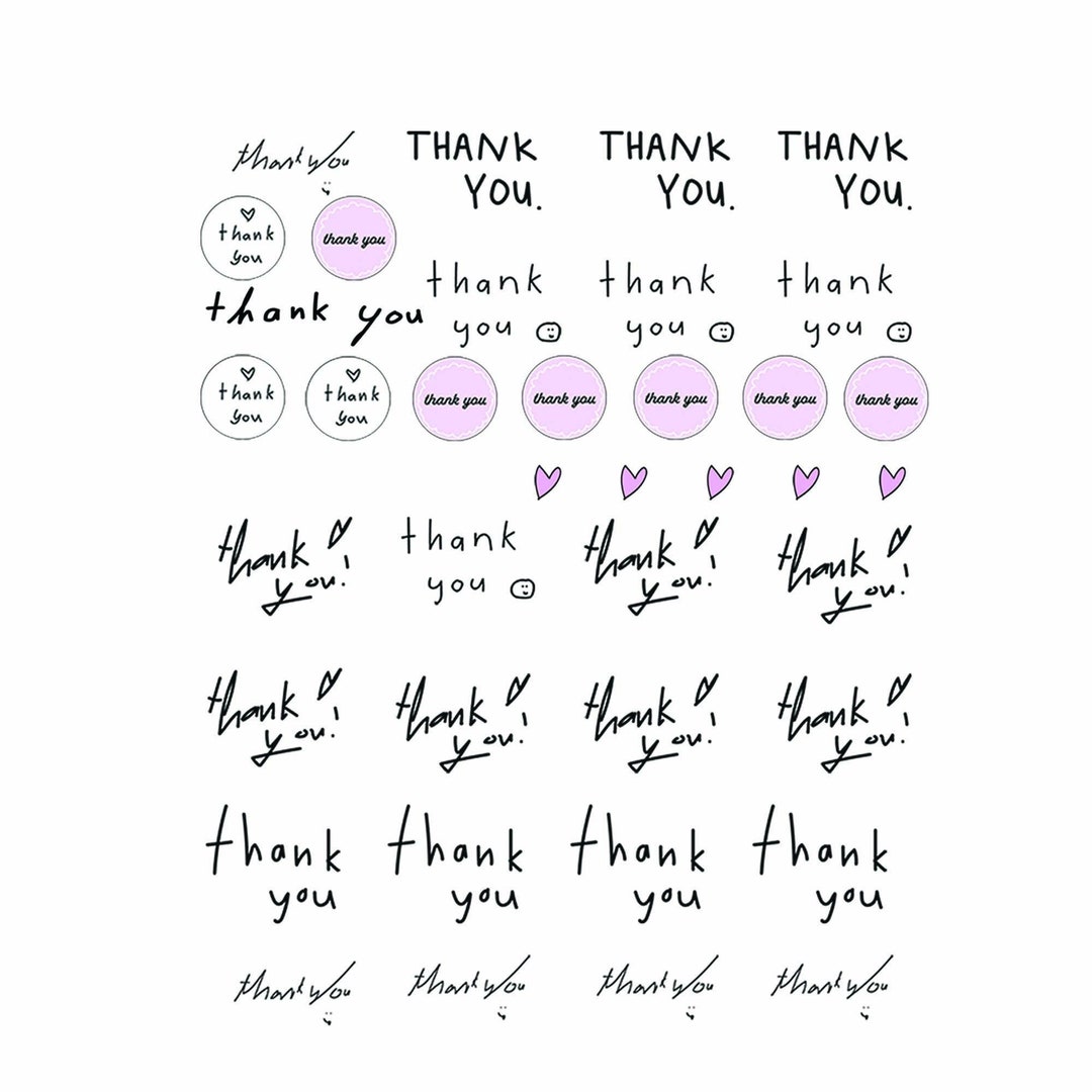 Thank You Stickers Png Instant Digital Download Printable Cute - Etsy