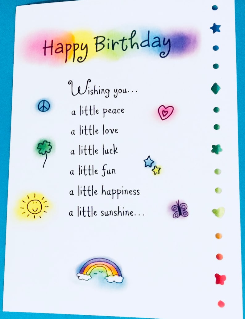 Happy Birthday Poem Greeting Card Bday Card Birthday Poem Etsy Australia