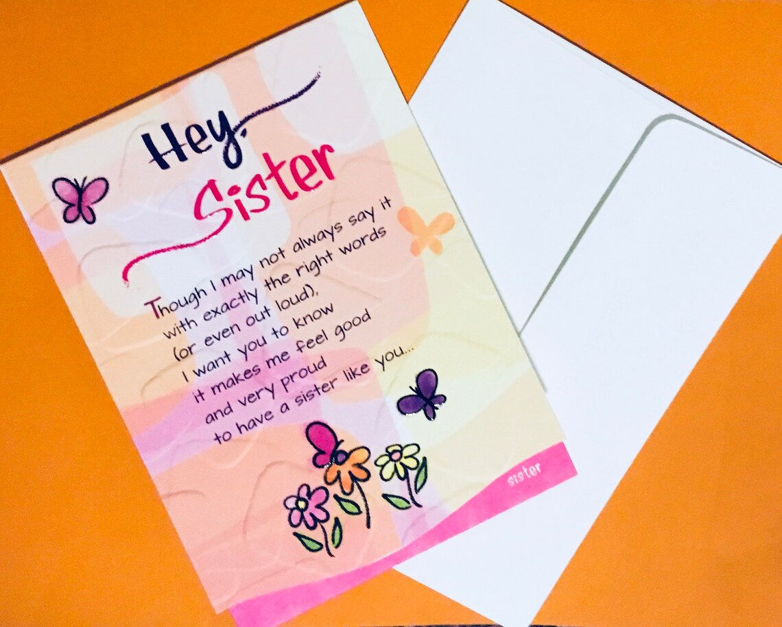 Hey Sister Greeting Card Stationery Gift Water Color - Etsy Canada