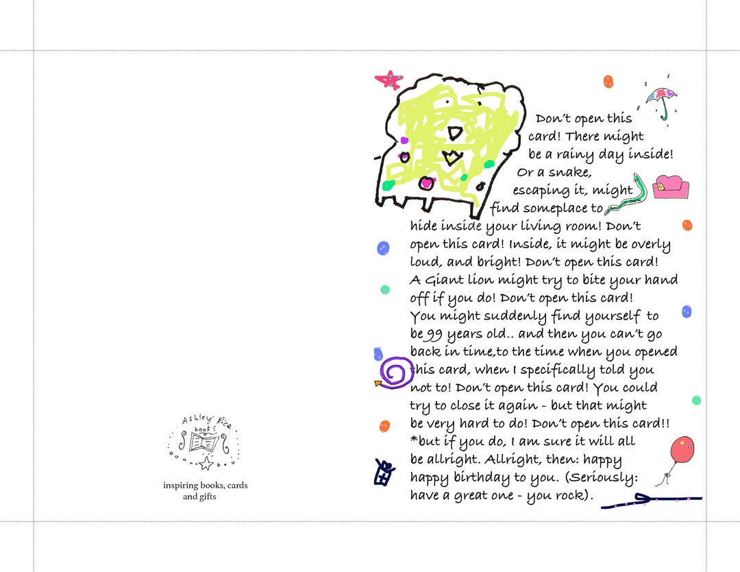 Don't Open This Card Cute Digital Download Printable - Etsy