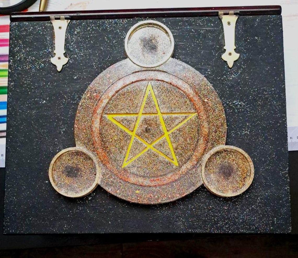 Altar, Metaphysical Witch Storage Box Hand Made. Box is Solid Wood ...