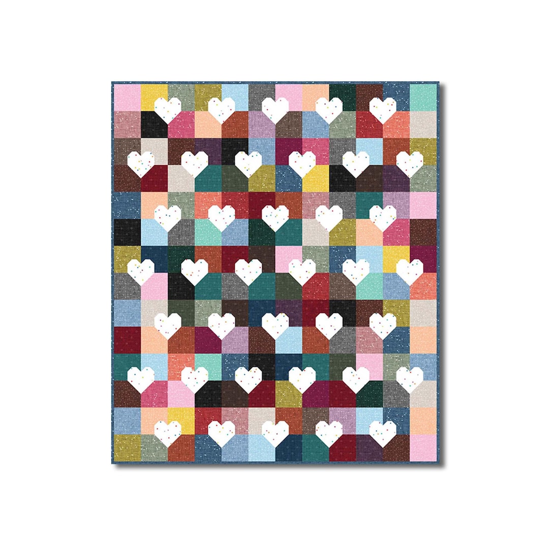 Stash - Patchwork Hearts Quilt Kit - Etsy
