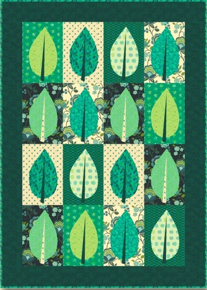 Nancy Rink - City Leaves Wall Quilt KIT - Top + Binding + Back + Sleeve ...