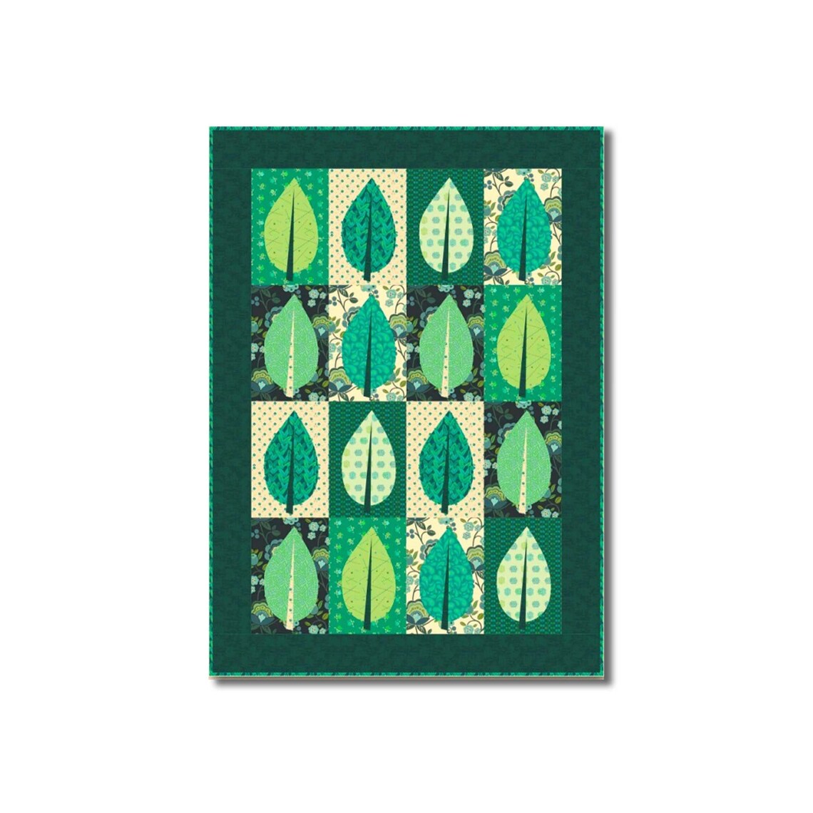 Nancy Rink - City Leaves Wall Quilt KIT - Top + Binding + Back + Sleeve ...