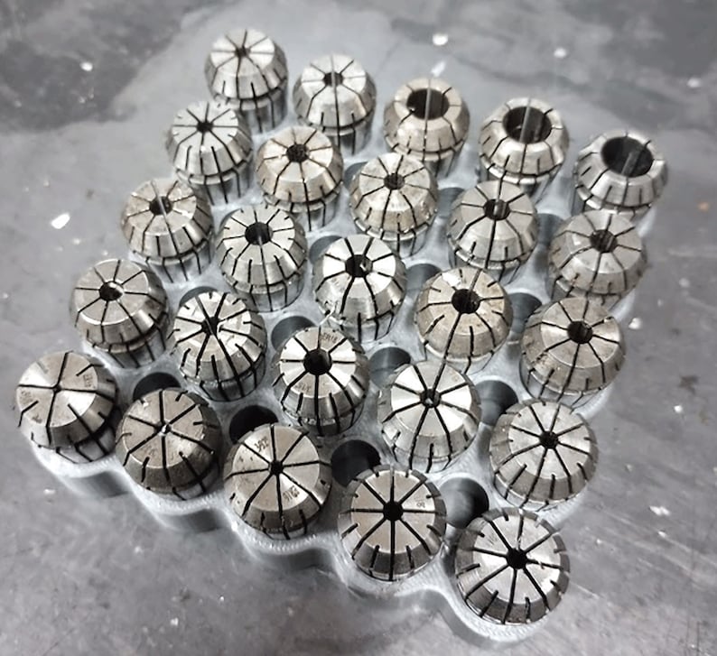 ER16 Collet Rack / Tray That Holds 25 Collets STL File for 3D Printing ...