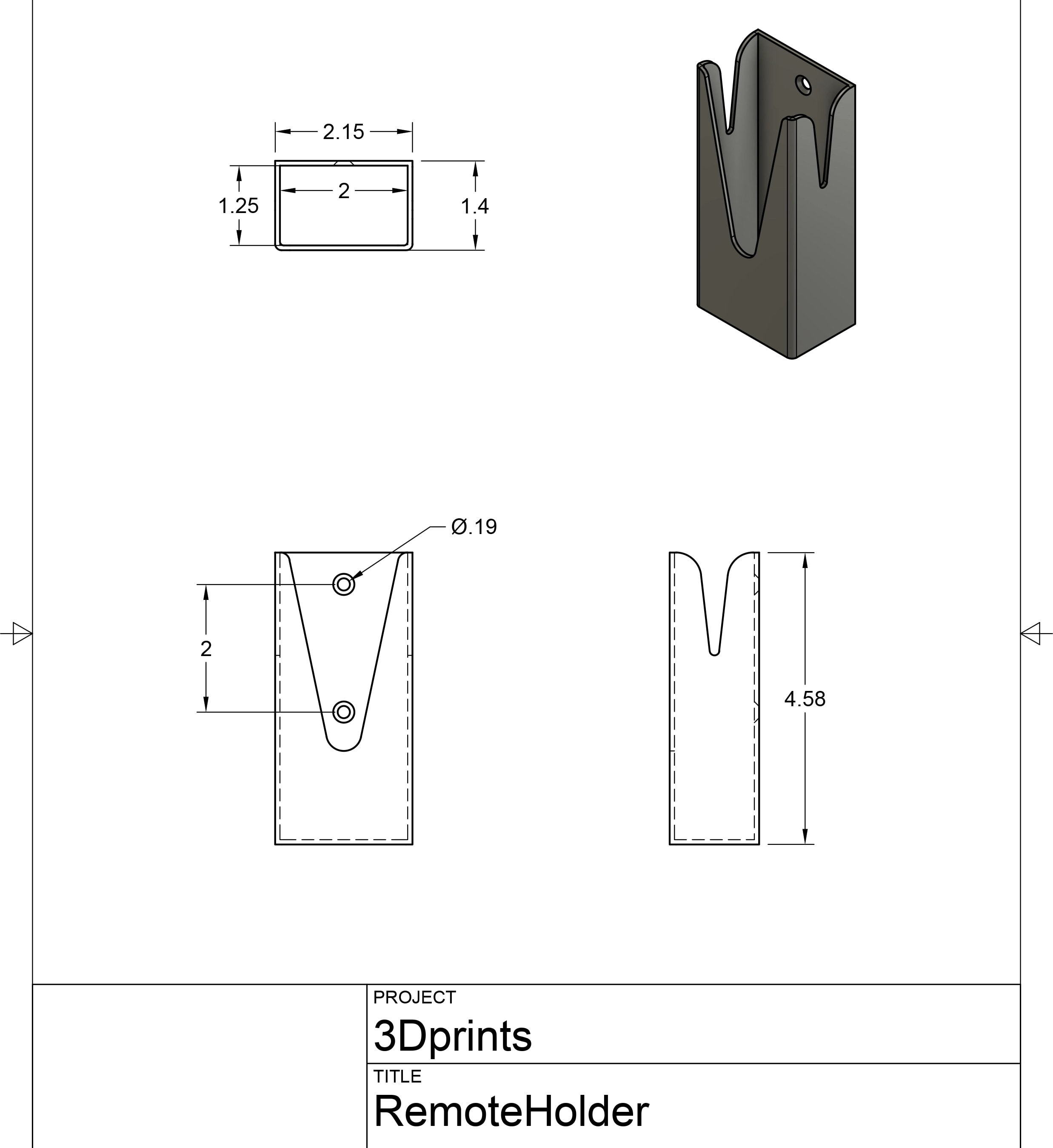 TV Remote Wall Holder 3D Print File - Etsy