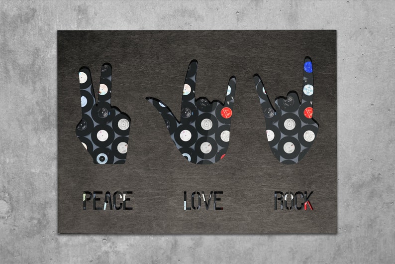 Peace Sign Print, Rock N Roll Art Poster, Music Lover Gift, Vintage ...